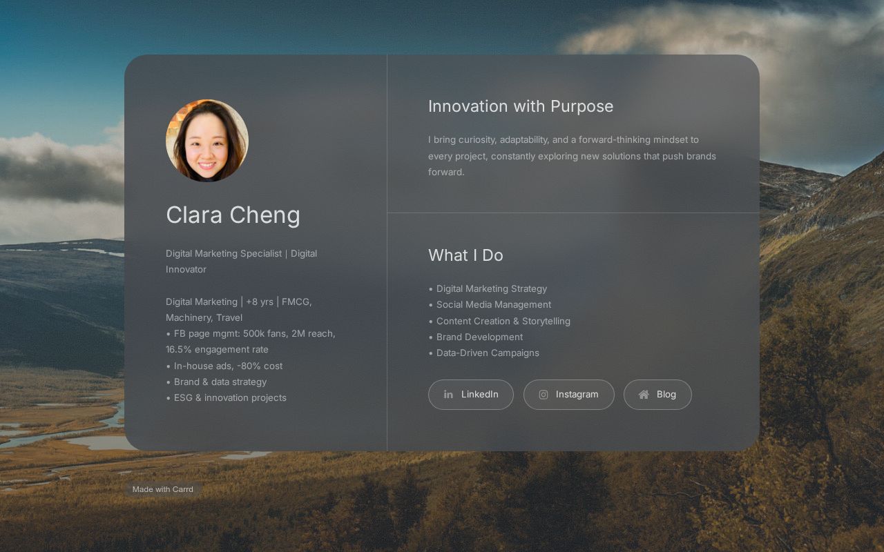 Clara Cheng Digital Profile